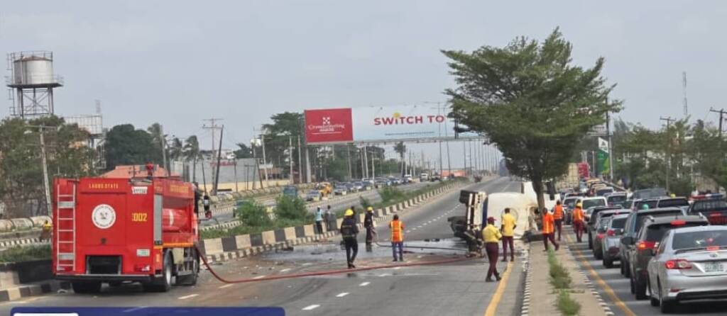 LASTMA swiftly responds to overturned tanker, prevents catastrophe on ...