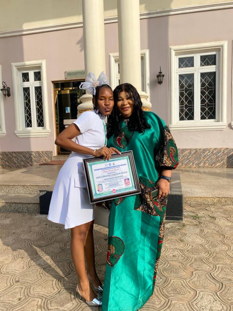 IAWPA honour Miss Okolie with International Youth Peace Advocate Award ...